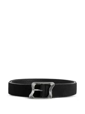 Manière De Voir Eleanor Suede And Faux Leather Belt - Black