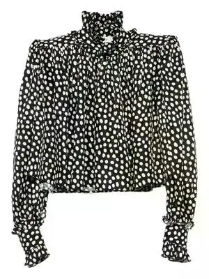 Chloé Ruffled-collar Polka-dot Blouse