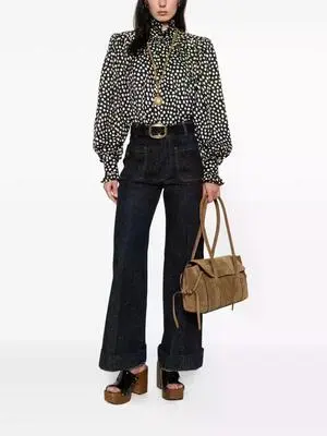 Chloé Ruffled-collar Polka-dot Blouse