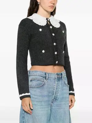 SELF-PORTRAIT Lace-collar Button Cardigan