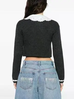 SELF-PORTRAIT Lace-collar Button Cardigan