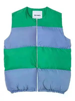 Sunnei Striped Puffy Gilet - Green