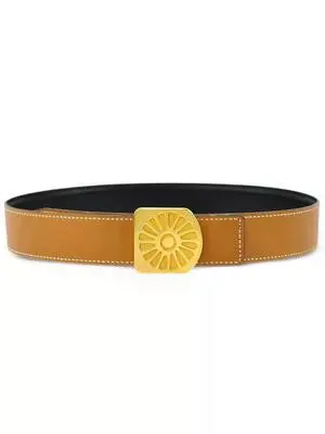 Hermès 1996 Le Soleil Hinflower Belt - Brown