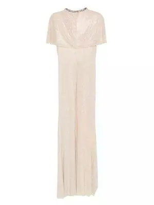 SELF-PORTRAIT Embellished Draped Maxi Dress
