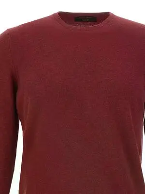 GRAN SASSO Crew-neck Ribbed-trims Sweater - Red