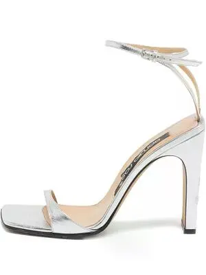 Sergio Rossi Silver Tone Sandals For Women