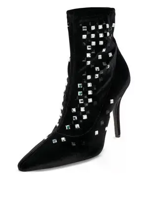 GIUSEPPE ZANOTTI Crystal-embellished Pointed Toe Stiletto Ankle Boots