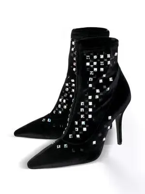 GIUSEPPE ZANOTTI Crystal-embellished Pointed Toe Stiletto Ankle Boots