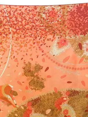 Hermès 2008 Offrandes D’ Un Jour D Rybaltchenko Silk Scarf - Orange