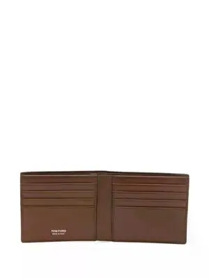 TOM FORD Crocodile-embossed Bi-fold Wallet - Brown
