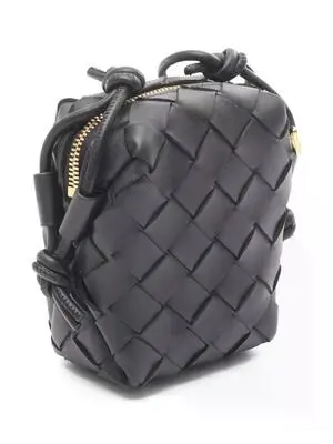 Bottega Veneta Intrecciato Leather Shoulder Bag - Black