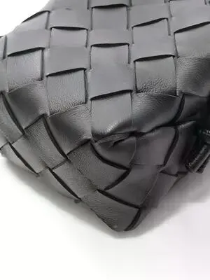 Bottega Veneta Intrecciato Leather Shoulder Bag - Black