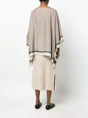 Brunello Cucinelli Geometric-pattern Silk Tunic