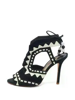 SOPHIA WEBSTER Suede Geometric Cut-out Lace-up Sandals