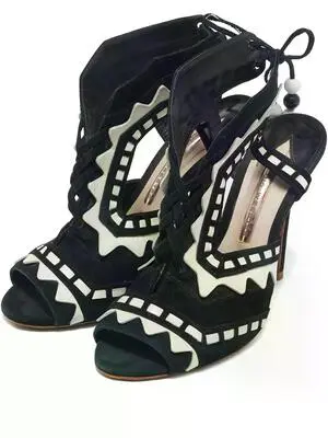 SOPHIA WEBSTER Suede Geometric Cut-out Lace-up Sandals