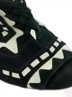 SOPHIA WEBSTER Suede Geometric Cut-out Lace-up Sandals