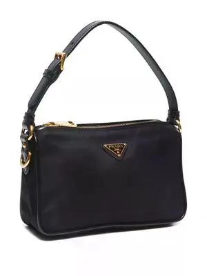 Prada Mini Triangle-logo Tote Bag - Black