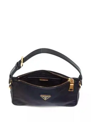 Prada Mini Triangle-logo Tote Bag - Black