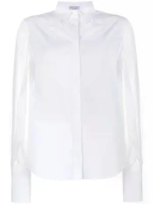 Brunello Cucinelli Monili-embellished Long-sleeve Shirt