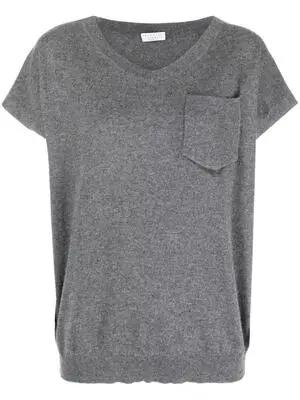Brunello Cucinelli Cap-sleeve V-neck Cashmere Vest