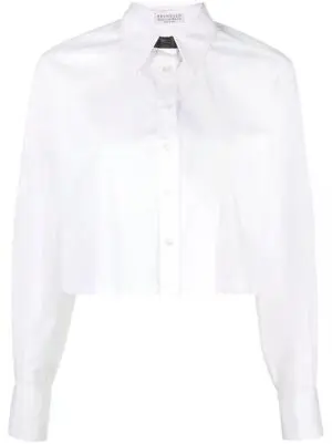 Brunello Cucinelli Cropped Long-sleeve Shirt