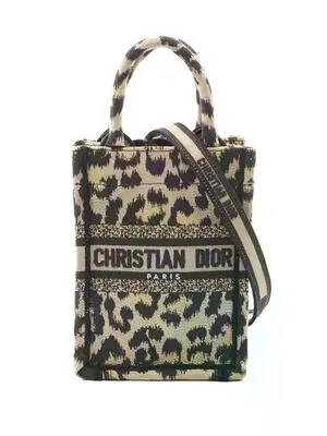 Dior 2010s Leopard Canvas Mini Book Tote