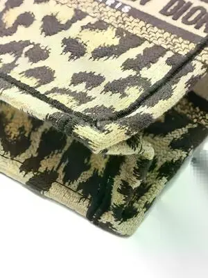 Dior 2010s Leopard Canvas Mini Book Tote
