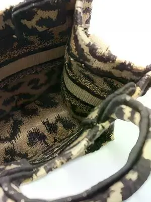Dior 2010s Leopard Canvas Mini Book Tote