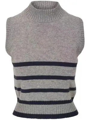 Brunello Cucinelli Striped Sleeveless Cashmere Jumper