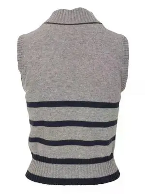 Brunello Cucinelli Striped Sleeveless Cashmere Jumper