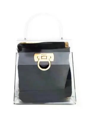 FERRAGAMO 1990-2010s Gancini Tote Bag - Neutrals