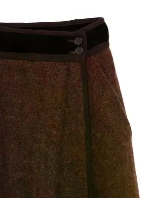 Saint Laurent 1970s Wool A-line Skirt