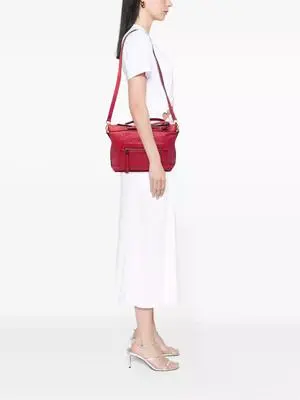 LOUIS VUITTON 2015 Monogram Empreinte Bastille Pm Satchel - Red