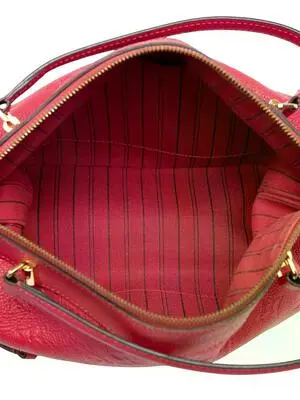LOUIS VUITTON 2015 Monogram Empreinte Bastille Pm Satchel - Red