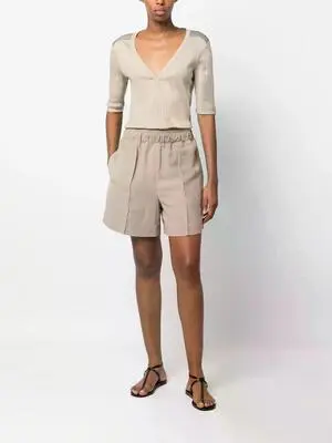 Brunello Cucinelli Ribbed V-neck T-shirt