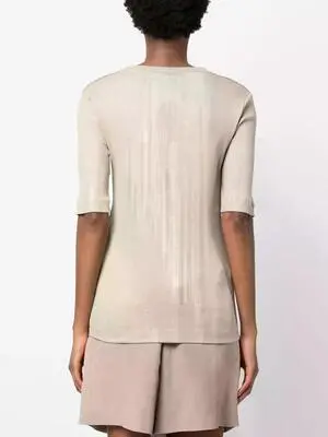 Brunello Cucinelli Ribbed V-neck T-shirt