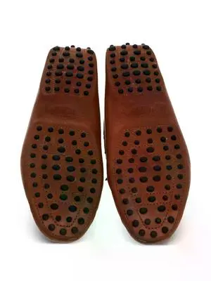 TOD'S Bow Leather Loafers - Brown