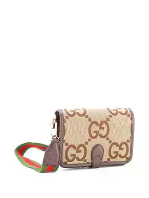 Gucci Buckle Messenger Bag Jumbo Gg Canvas
