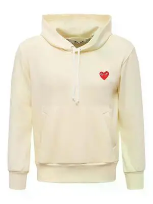 Play Comme Des Garcon Heart-appliqué Hoodie - Neutrals