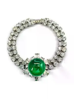 JENNIFER GIBSON JEWELLERY 1940s Rhinestone Bracelet - Silver