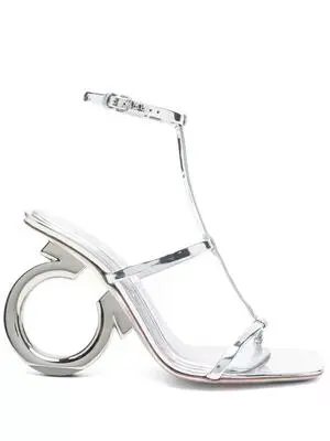 FERRAGAMO 105mm Elina Sandals - Silver