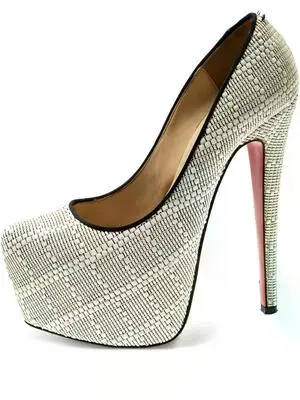 CHRISTIAN LOUBOUTIN 165mm Daffodile Raffia Pumps - White