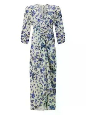 Isabel Marant Étoile Floral Print Silk Dress - Neutrals