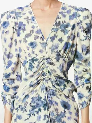 Isabel Marant Étoile Floral Print Silk Dress - Neutrals