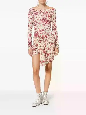 Isabel Marant Étoile Danka Floral Print Off-shoulder Top - Neutrals