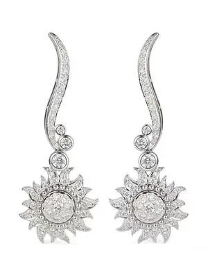 REWIND VINTAGE AFFAIRS 18k White Gold Sol Y Sombra Diamond Earrings