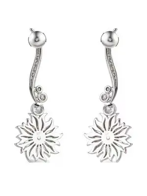 REWIND VINTAGE AFFAIRS 18k White Gold Sol Y Sombra Diamond Earrings