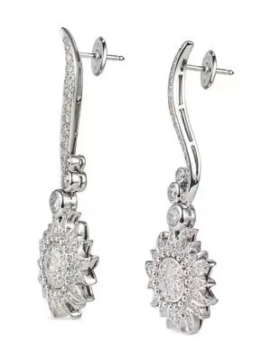 REWIND VINTAGE AFFAIRS 18k White Gold Sol Y Sombra Diamond Earrings