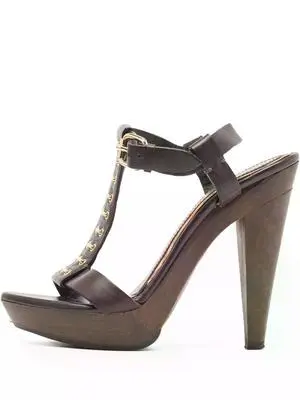 Burberry Gold Tone Sandals For Women
