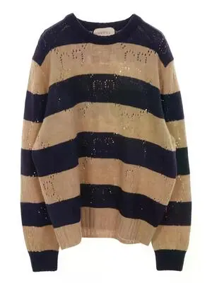 Gucci Gg-pattern Striped Knit Sweater